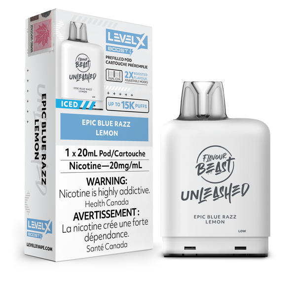 Level X Unleashed BOOST Pod - Epic Blue Razz Lemon 20mg - Avalon Vapor